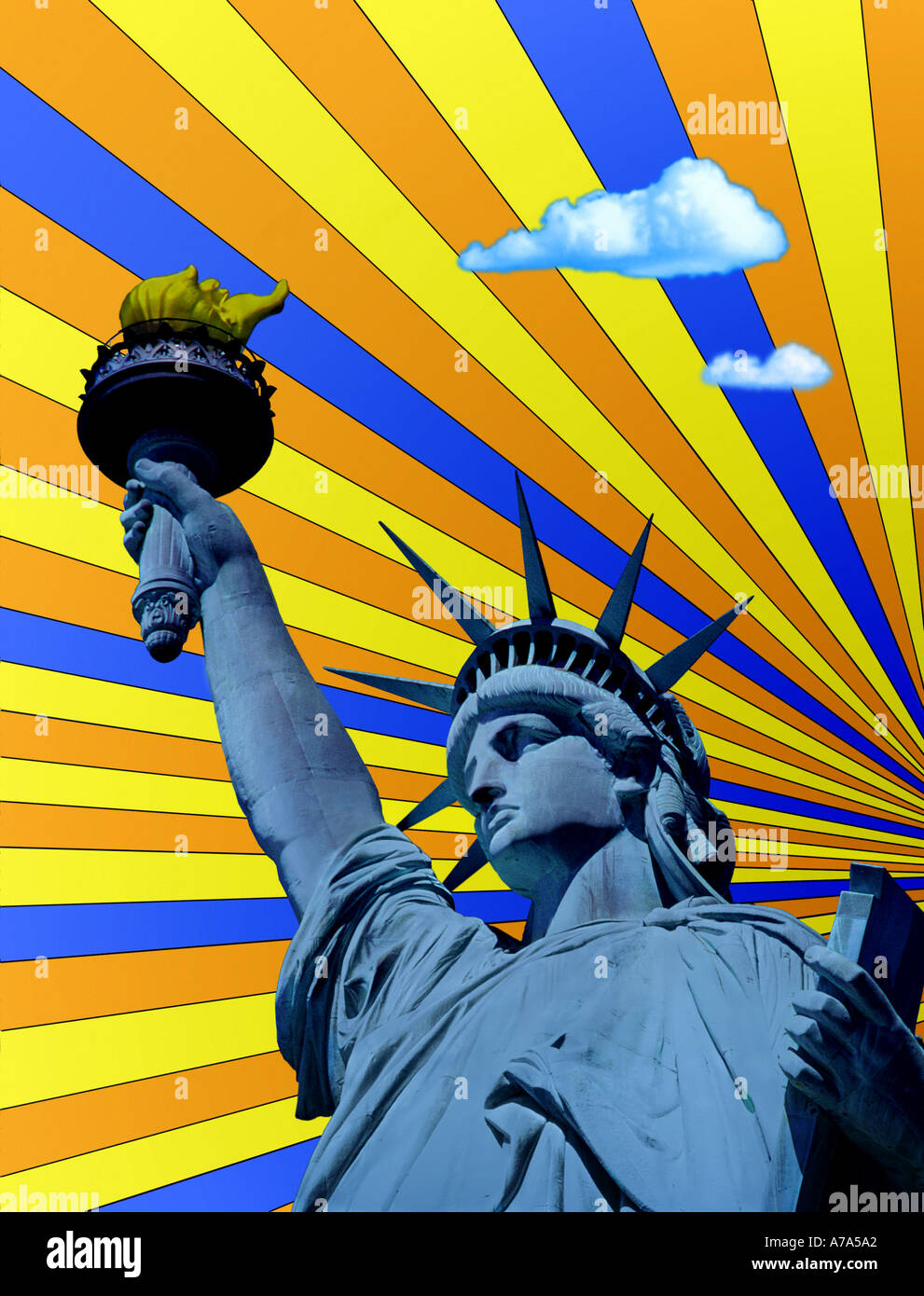 Statue of Liberty Psychedelic New York Stock Photo - Alamy