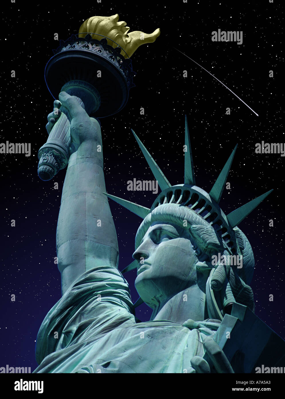 Statue of Liberty Shooting Star New York Stock Photo - Alamy