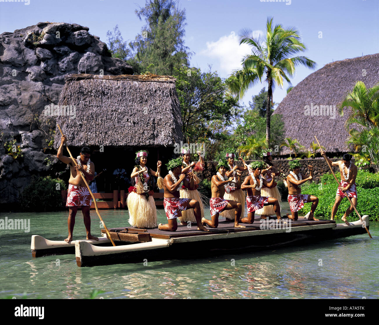 Culture show at Polynesian Culture Center Oahu Hawaii USA Stock Photo ...