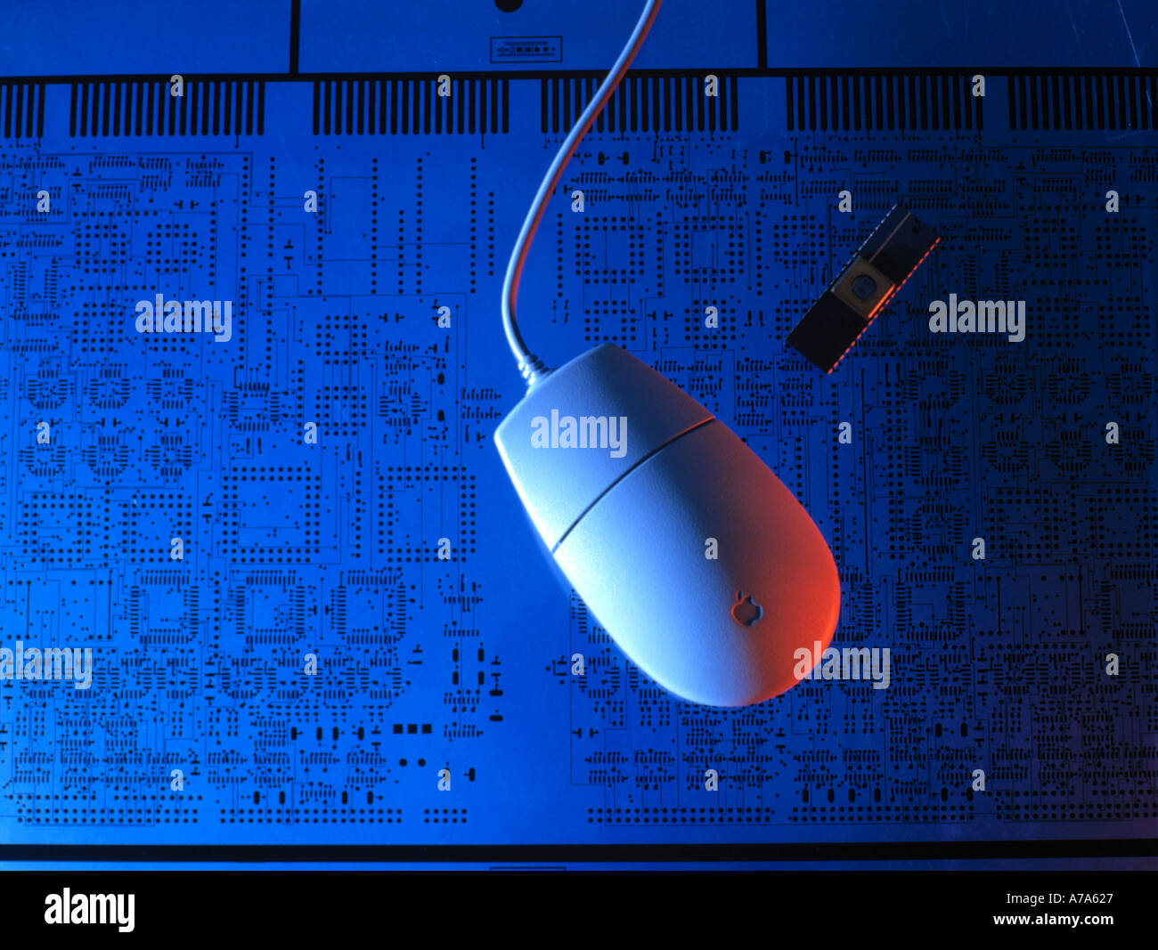 integrated circuit computer mouse layout of a circuit board motherboard ...
