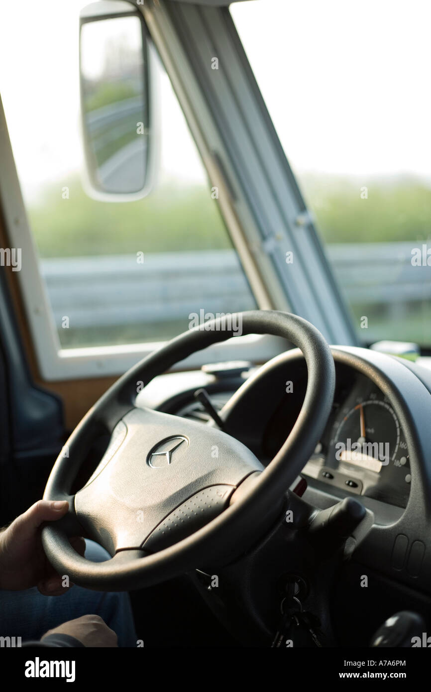Motorhome steering wheel Stock Photo - Alamy