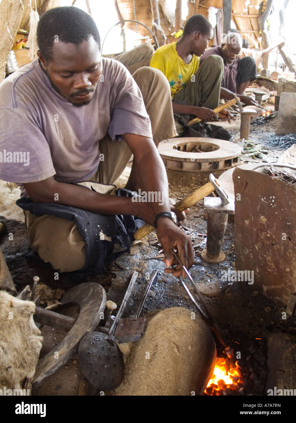 Handmade tools made from recycled metal by craftsmen in the Malian ...