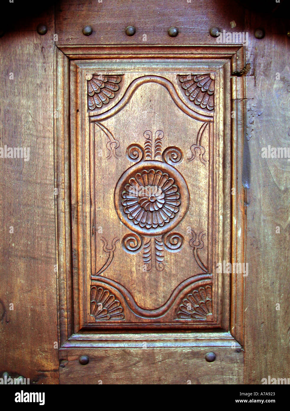 carved wooden door in a museum Stock Photo - Alamy