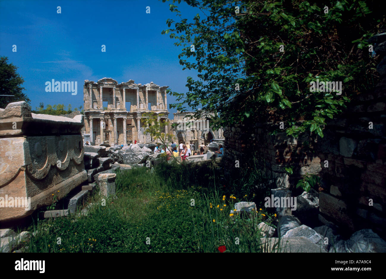 Asia Turkey Ephesus Antique Library Ephesos Stock Photo - Alamy