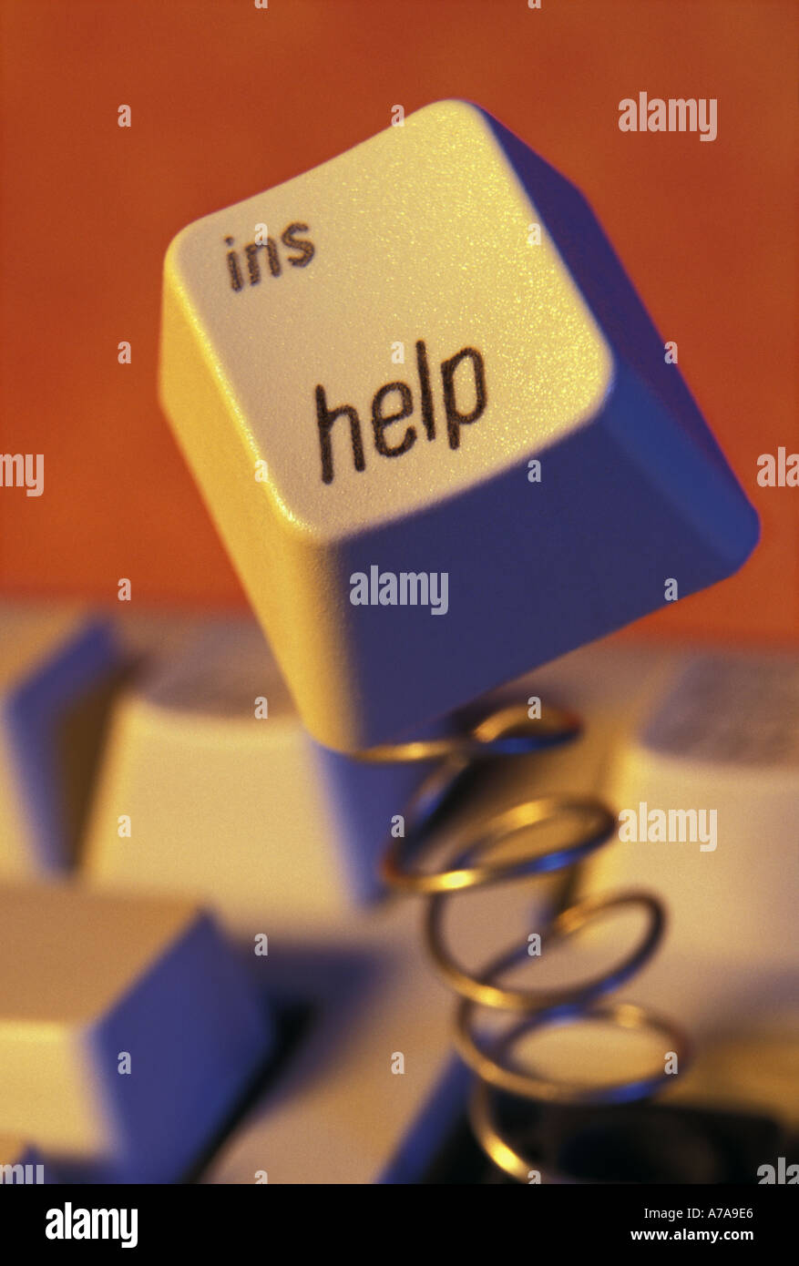 computer keyboard with help key sprung up Stock Photo - Alamy