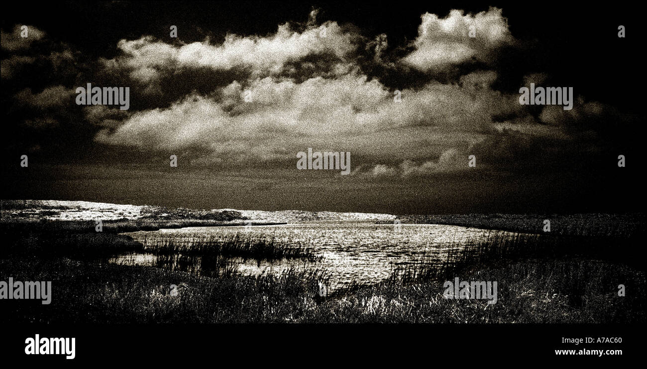 Cloud pattern over marsh Stock Photo - Alamy
