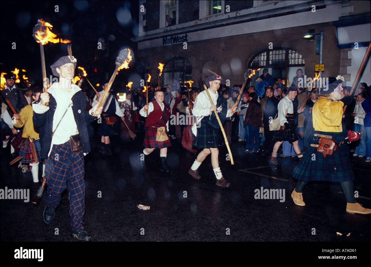 Lewes Bonfire Night Procession Scotts Raiders Lewes uk Stock Photo - Alamy