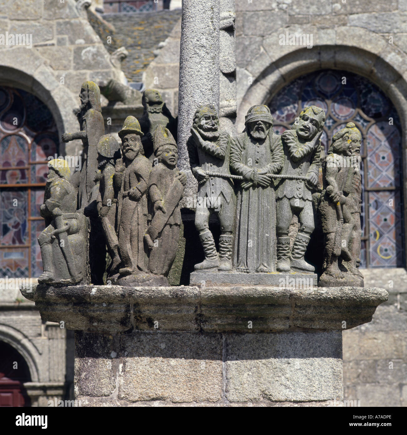 Sculpture on calvary / St. Thegonnec Stock Photo - Alamy