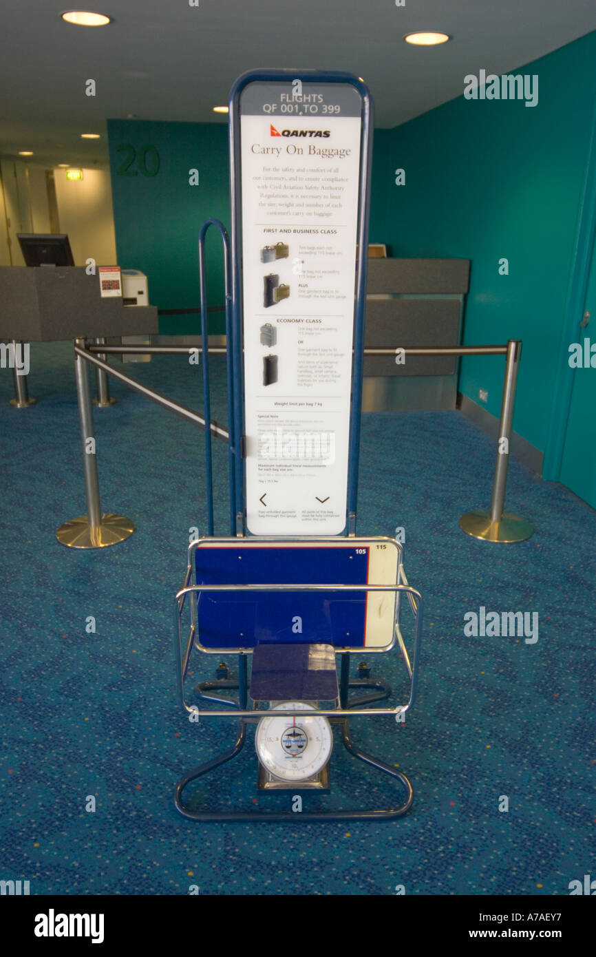 Sydney Airport Australia Carry on bag measuring device Stock Photo - Alamy