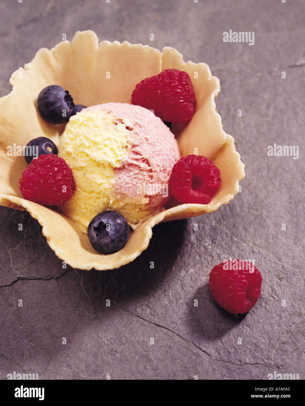 Ice cream in wafer basket hi-res stock photography and images - Alamy