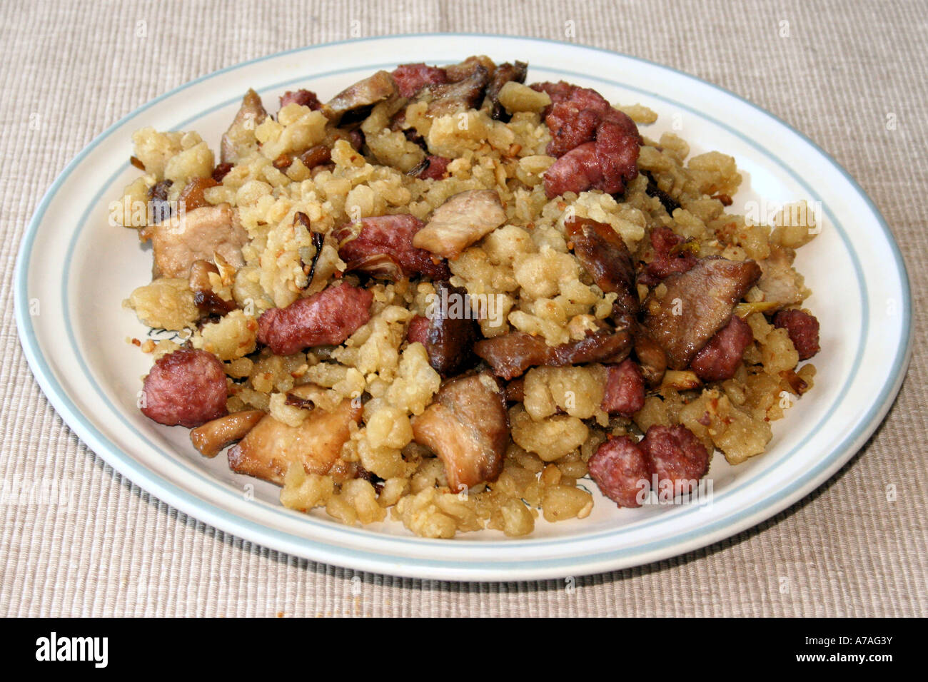 Traditional Spanish dish called "migas Stock Photo - Alamy