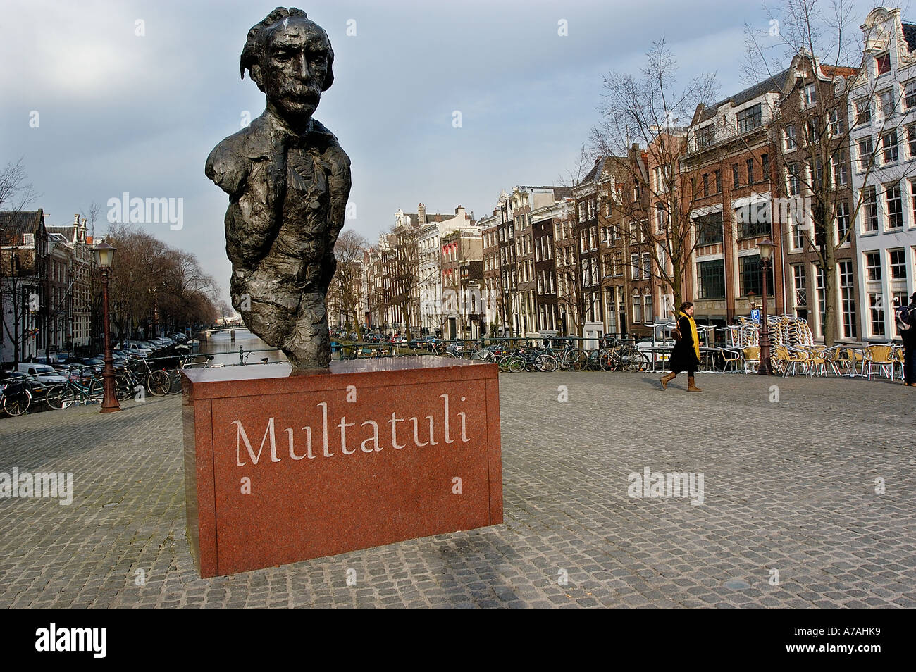 The statue of Multatuli on the Singel in Amsterdam Multatuli was a ...