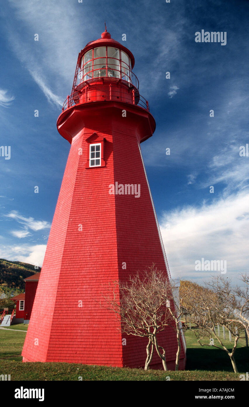 The lighthouse at La Martre Quebec Stock Photo - Alamy