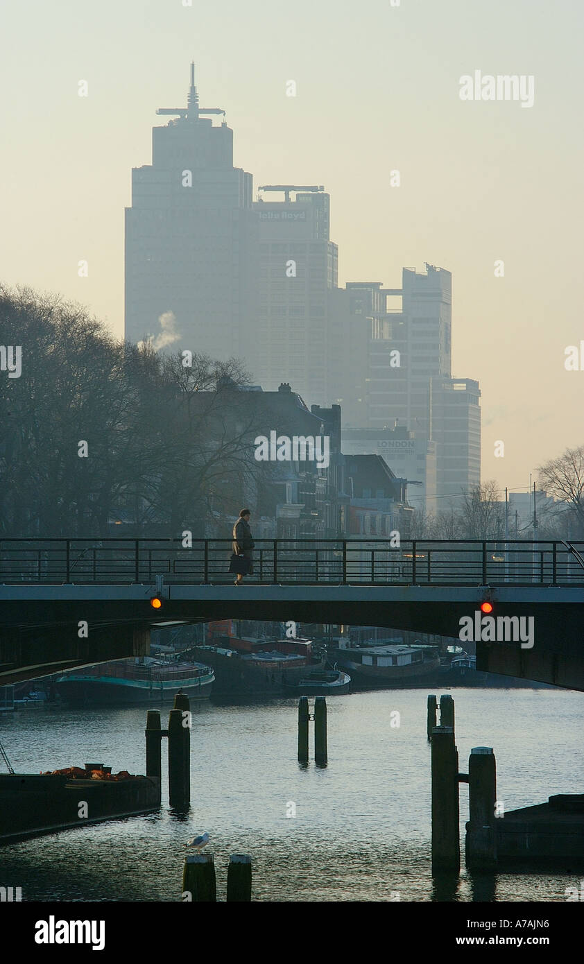 The Rembrandt Tower in Amsterdam early in the morning Stock Photo - Alamy