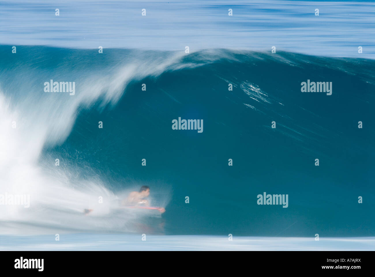 Bodyboarding at Pipeline, North Shore, Oahu, Hawaii Stock Photo - Alamy