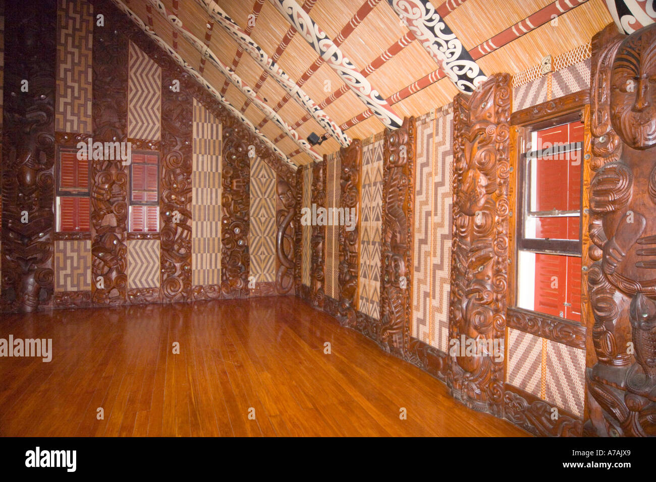 New Zealand Waitangi treaty house and grounds Whare Runanga Maori ...