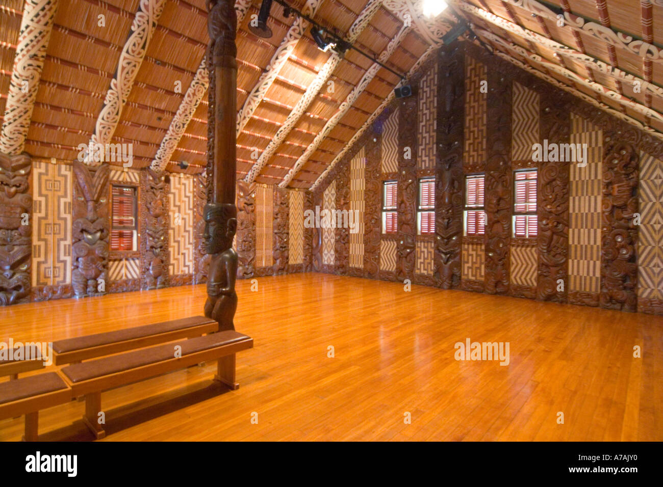 New Zealand Waitangi treaty house and grounds Whare Runanga Maori ...