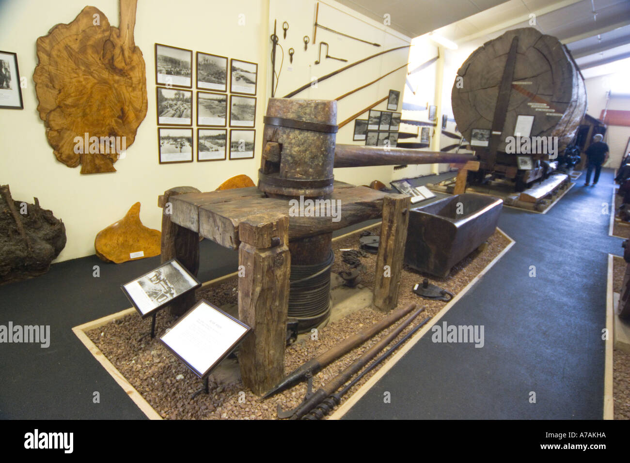 Matakohe New Zealand Kauri Museum Bush Whim horse powered cable for ...