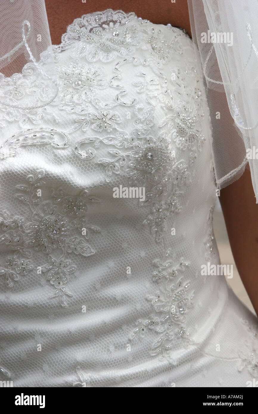 Close up of a bridal gown bodice Stock Photo - Alamy
