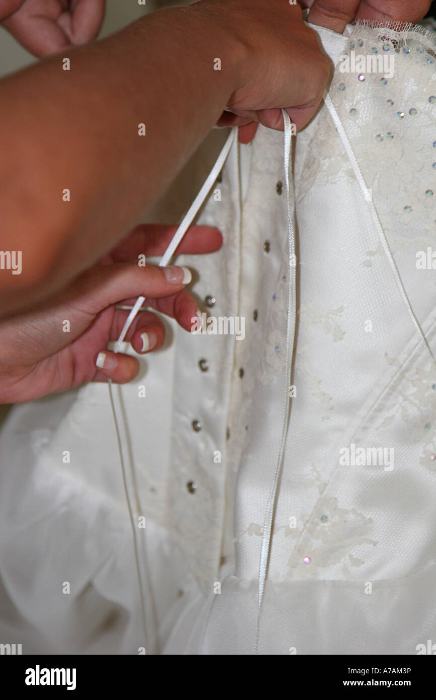 Gown lacing hi-res stock photography and images - Alamy