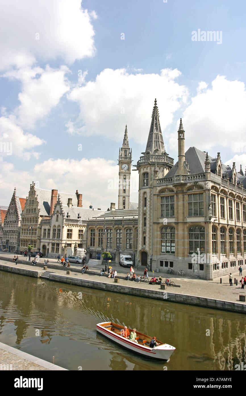 OLD BUILDINGS GHENT GENT GRASLEI Stock Photo - Alamy