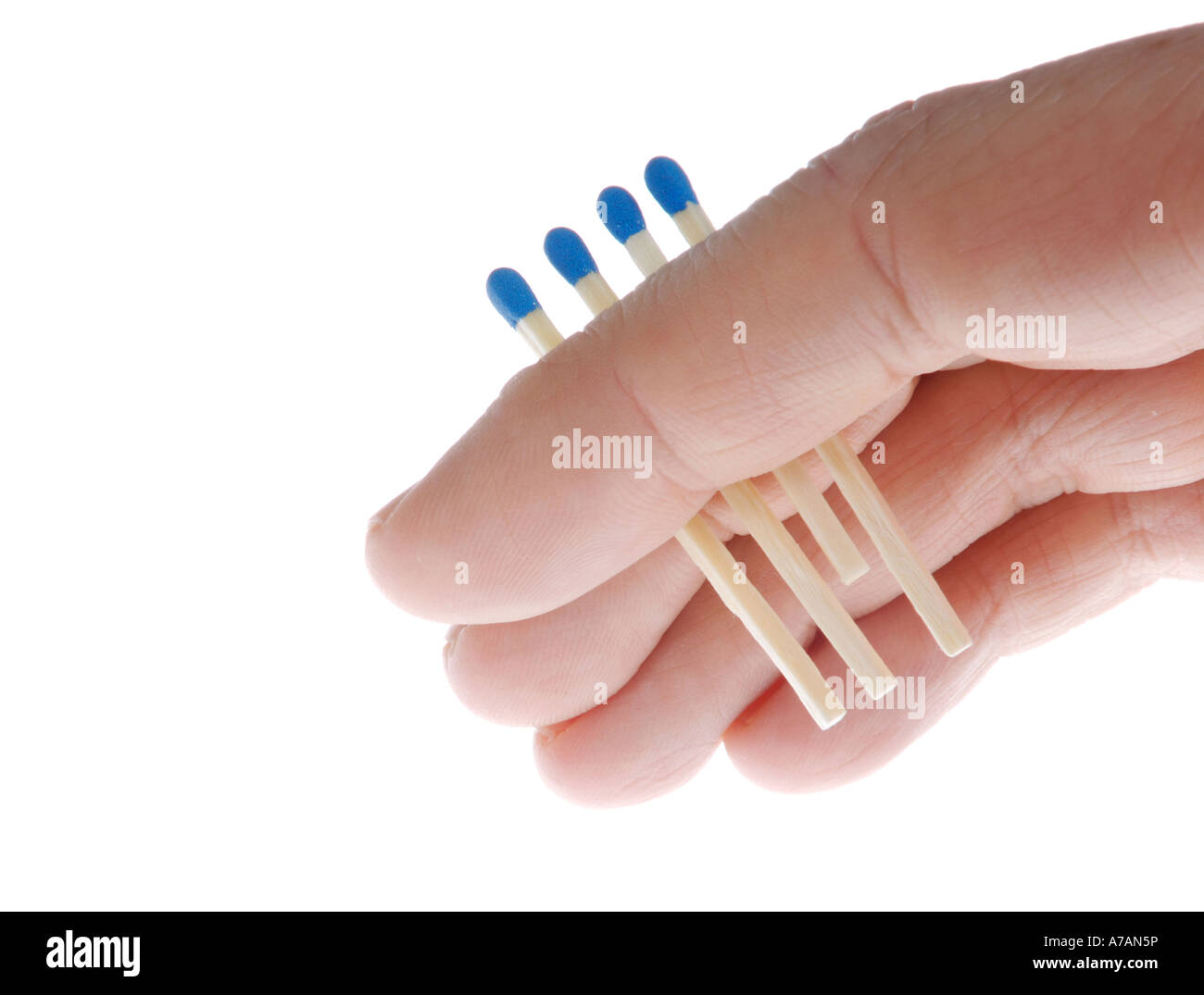 Hand With Matches Stock Photo - Alamy