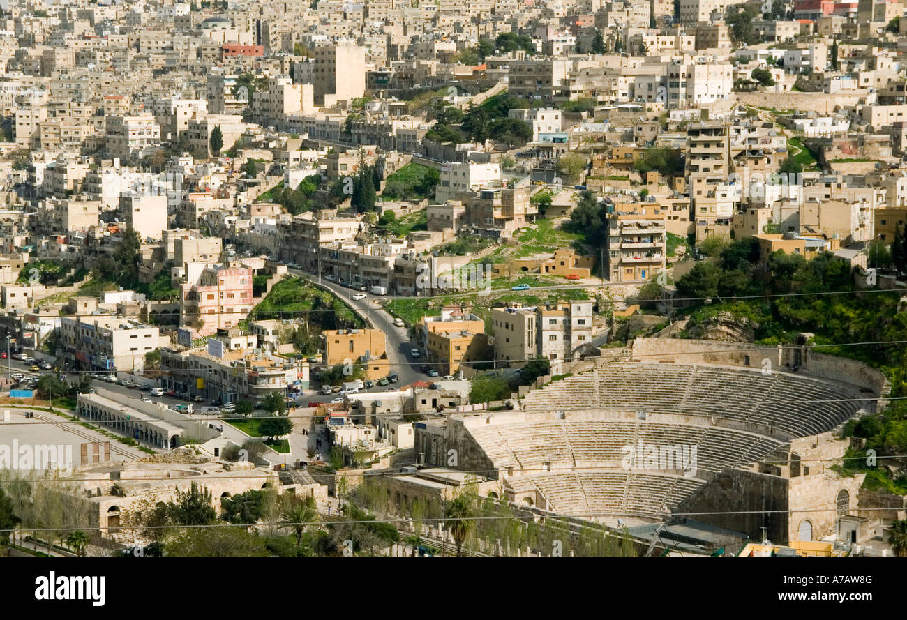 Jordan, Amman, City & Amphitheatre Stock Photo - Alamy