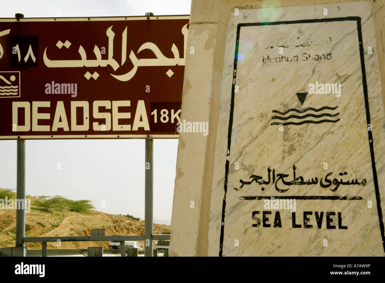 Jordan, Dead Sea sign Stock Photo - Alamy