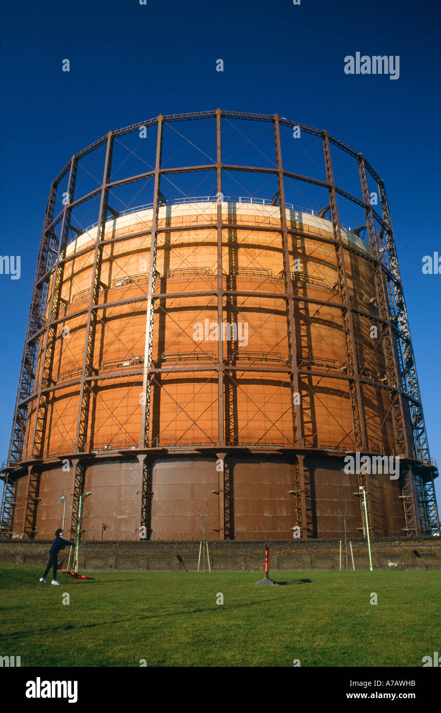 Variable volume gas container or Gasometer with child playing, Canning ...