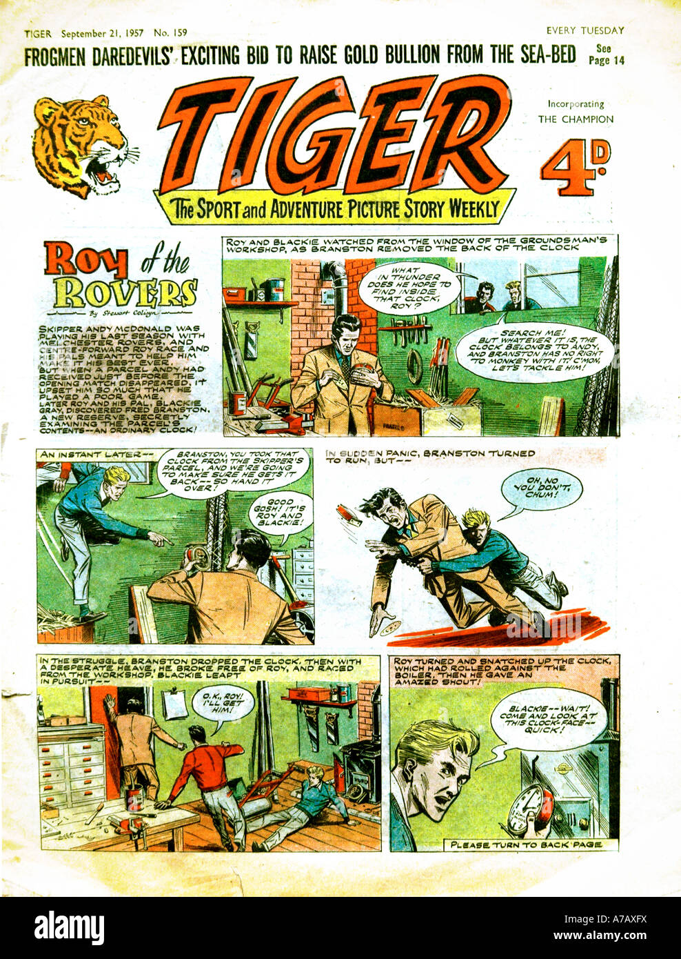 Tiger Comic Roy of the Rovers 1957 EDITORIAL USE ONLY Stock Photo - Alamy