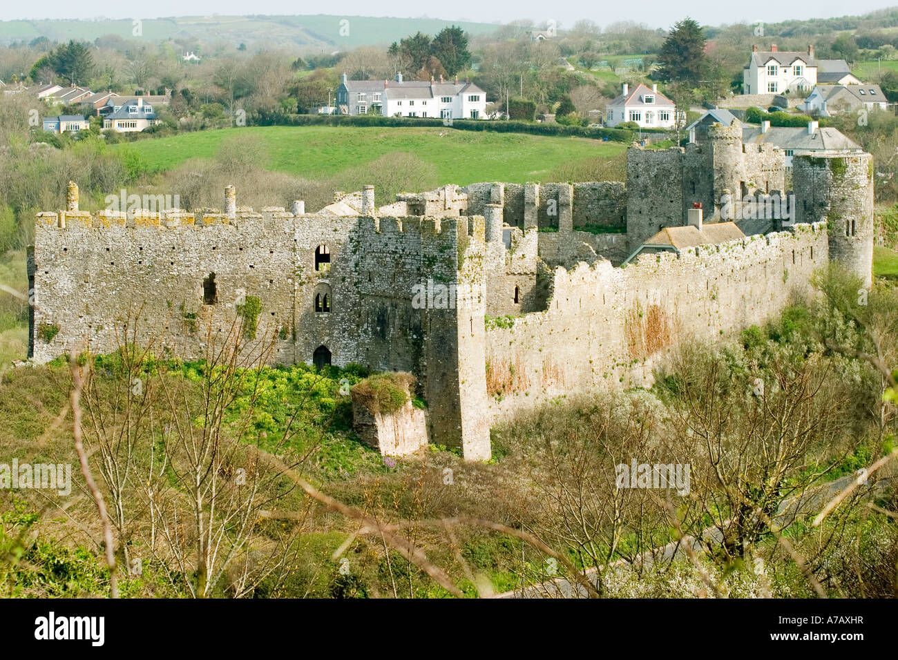 Wales, Pembrokeshire, Manorbier castle Stock Photo - Alamy