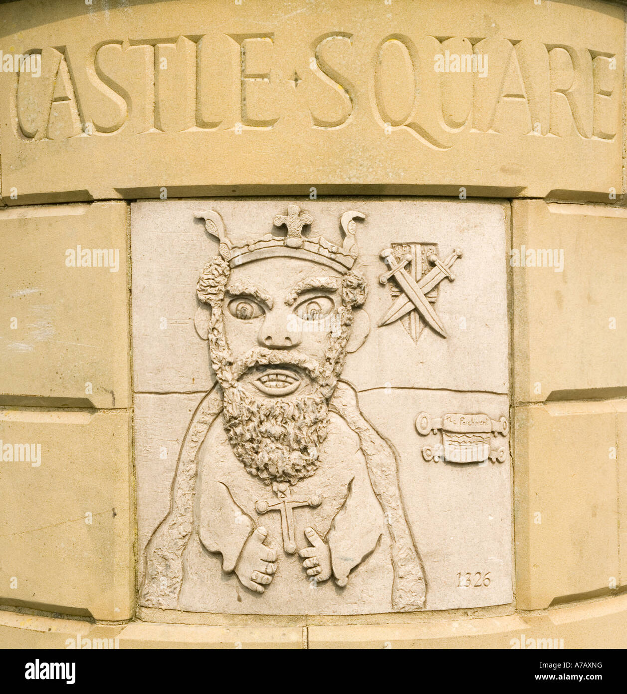 Wales, Swansea, Castle Square sign Stock Photo - Alamy