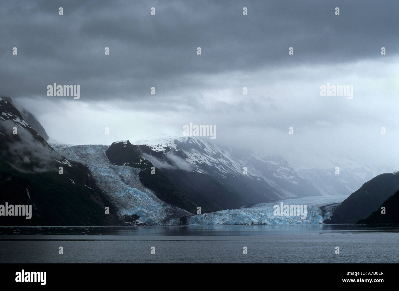 Cascade Glacier L and Barry glacier R Prince William Sound Chugach ...