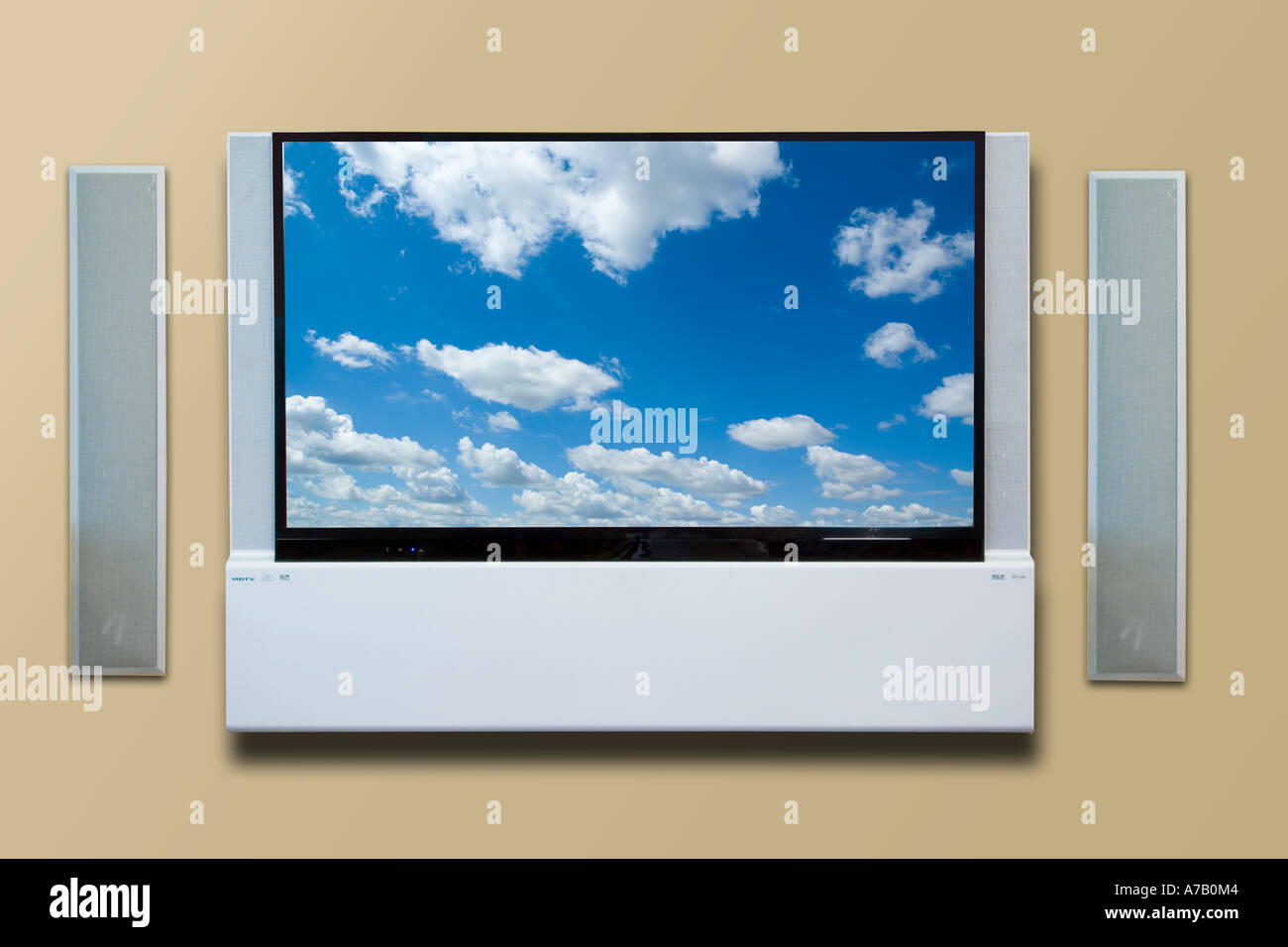 Plasma television with speakers Stock Photo - Alamy