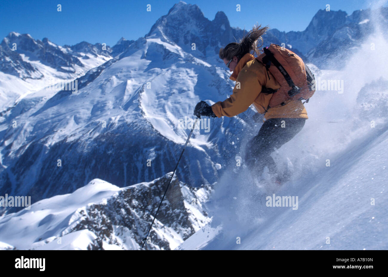 Skier off piste hi-res stock photography and images - Alamy