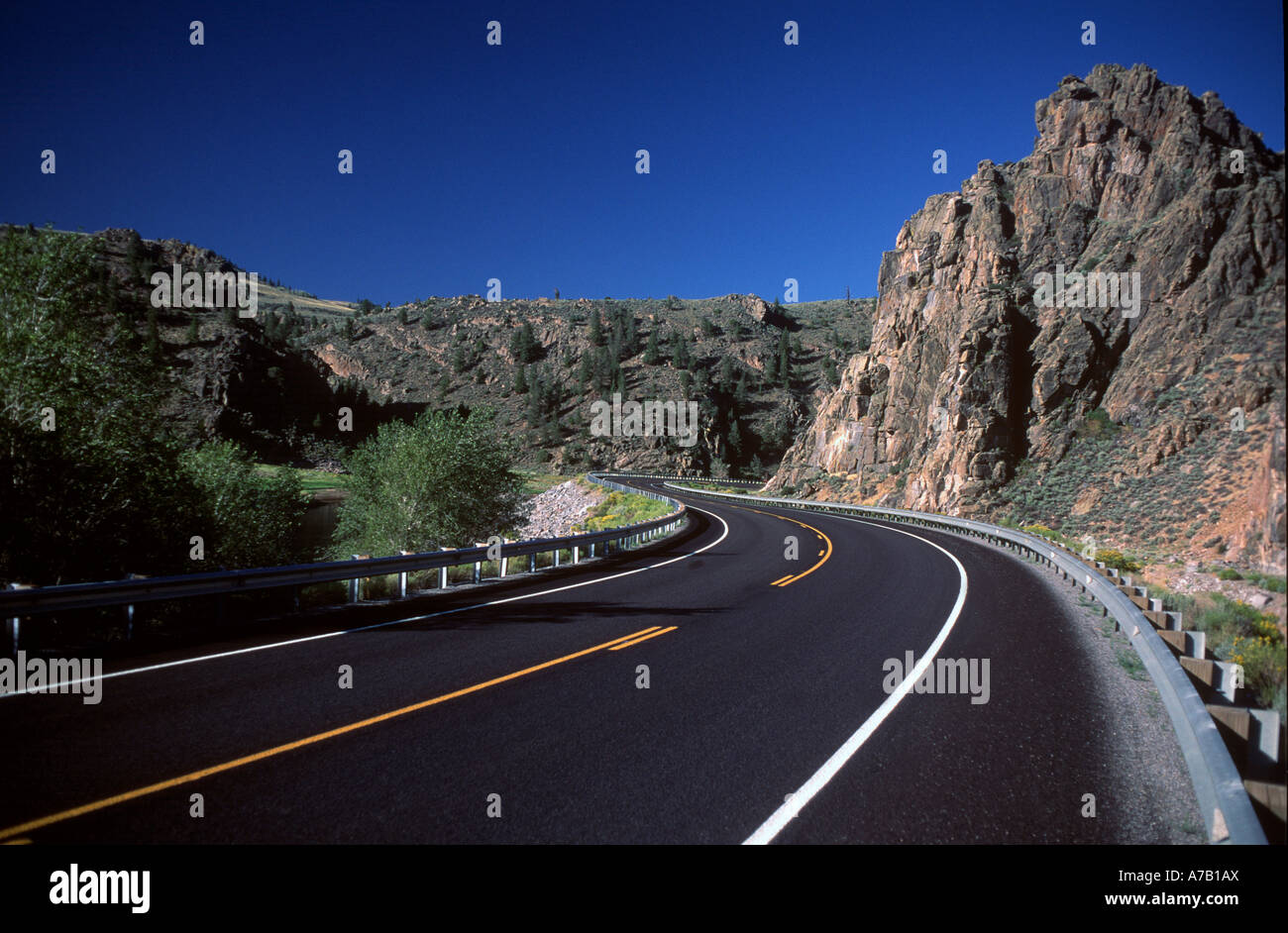 Freshly paved road in Colorado Stock Photo - Alamy