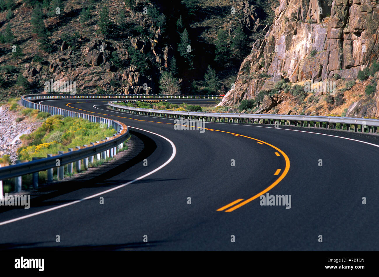 Freshly paved road in Colorado Stock Photo - Alamy