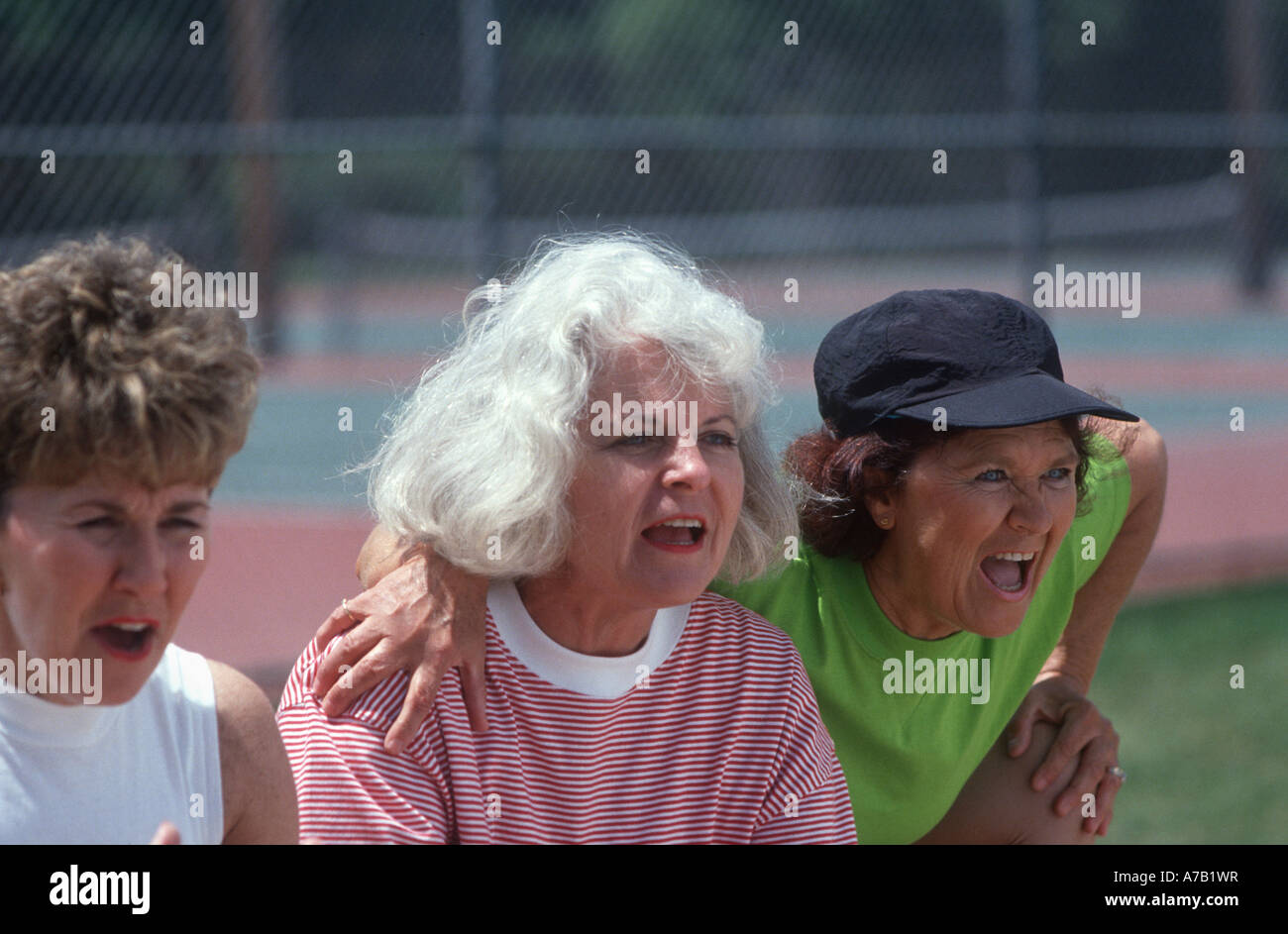 Mature women at softball game Stock Photo - Alamy