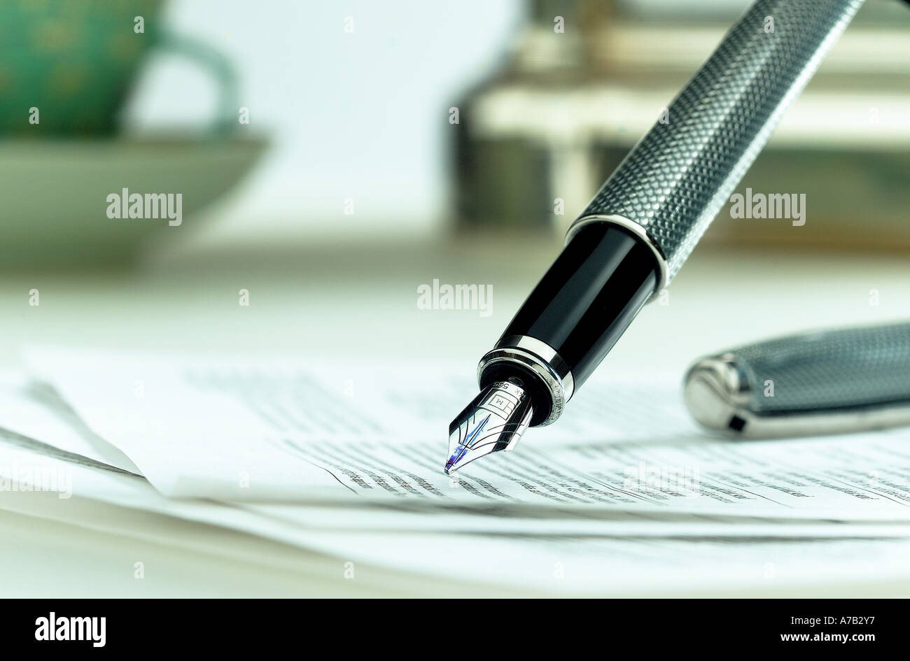 silver ink pen Stock Photo - Alamy