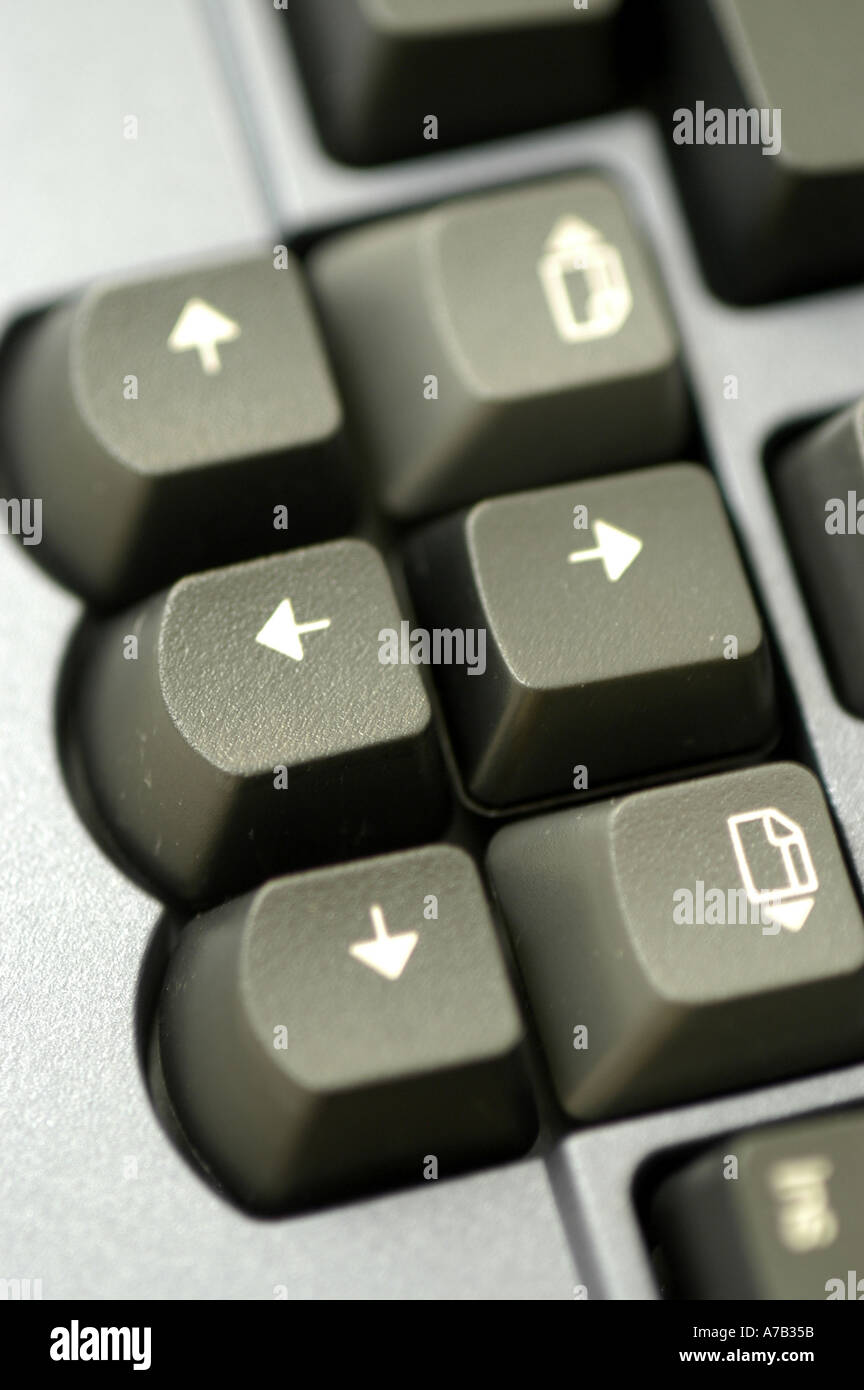 Black computer keyboard arrow move keys Stock Photo - Alamy