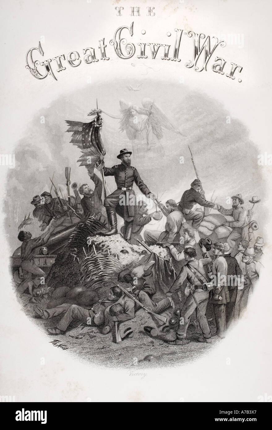 Allegorical engraving of Victory in American Civil War Stock Photo - Alamy