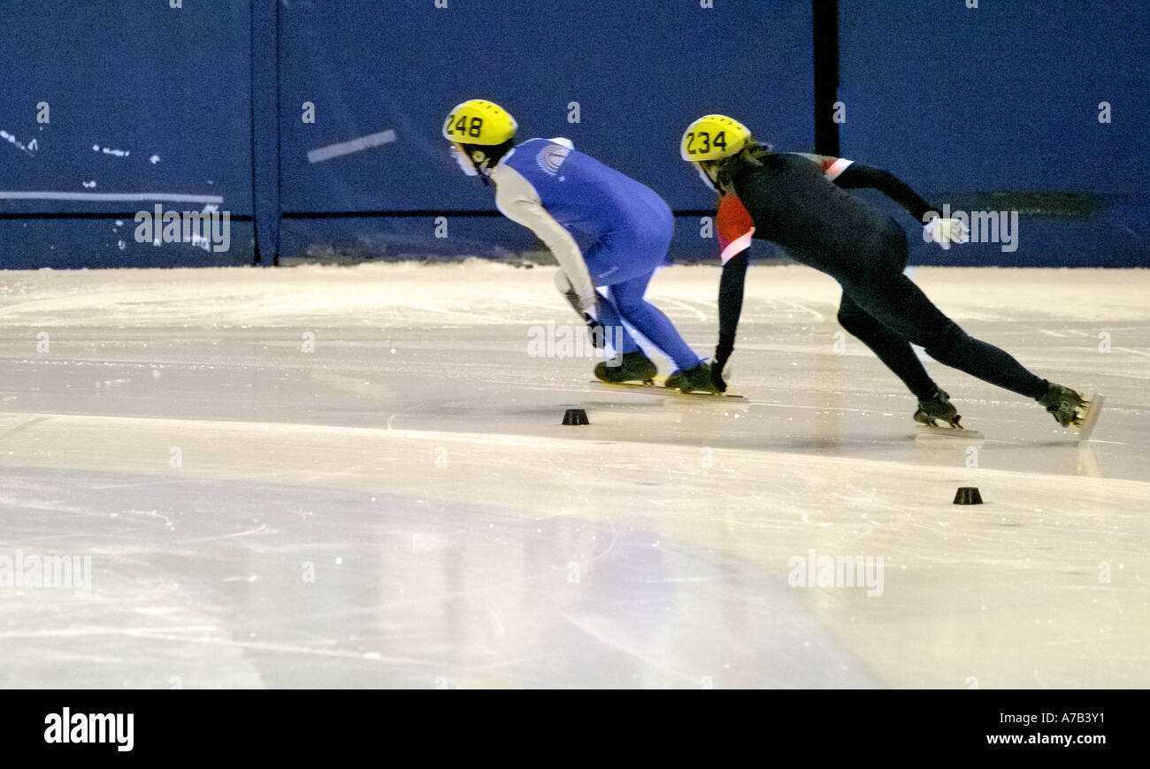 Short track speed skating Stock Photo - Alamy