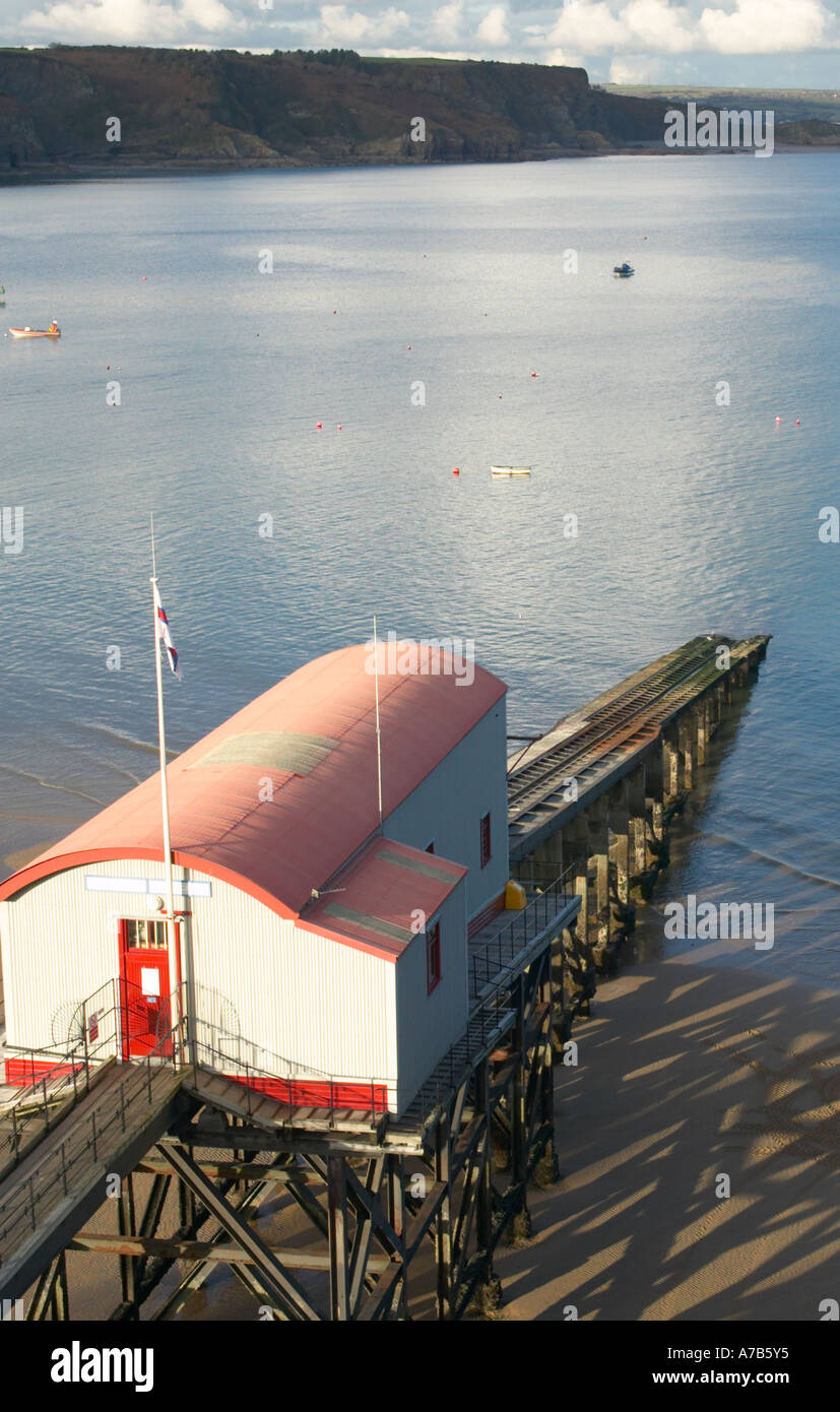 lifeboat house and slipway Tenby Pembrokeshire South Wales Stock Photo ...