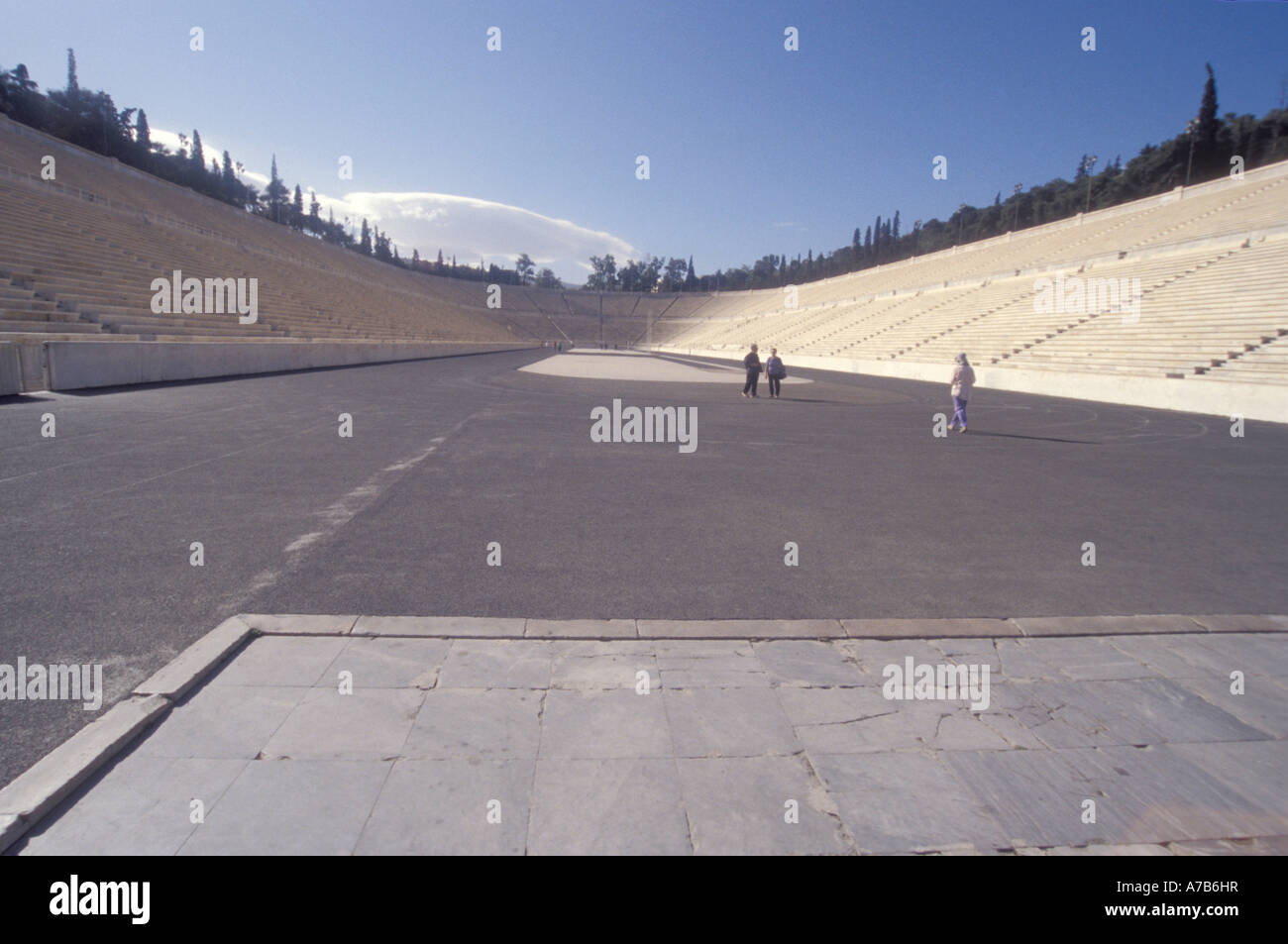 Greece Local Caption Athens Ancient Olympic Stadium Stock Photo - Alamy