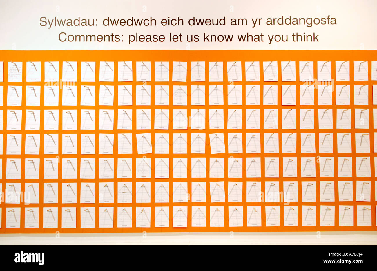 Visitor comments board for Artes Mundi Wales International Visual Art ...