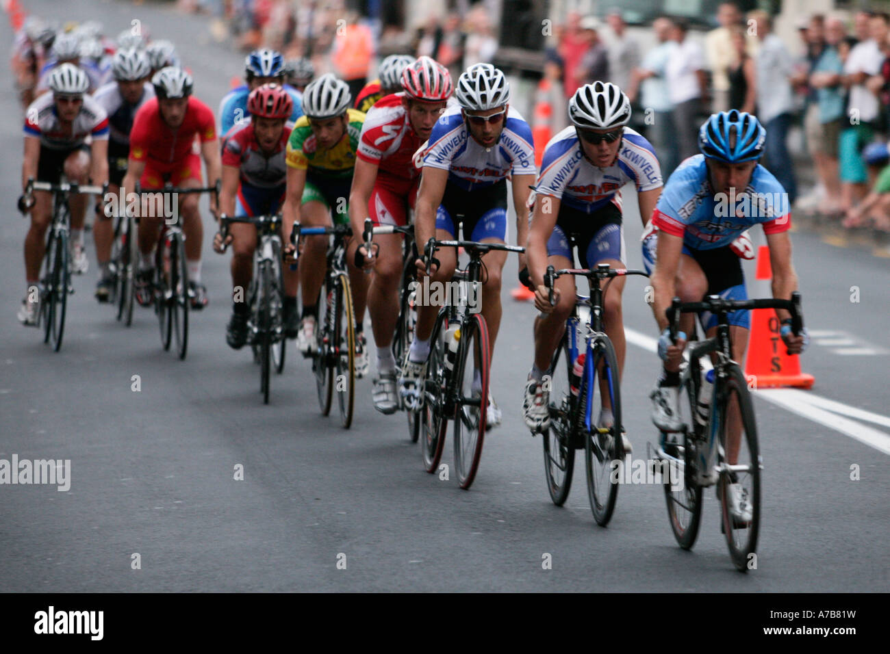 Cyclists competing in the Elite Mens event of the North Shore City ...