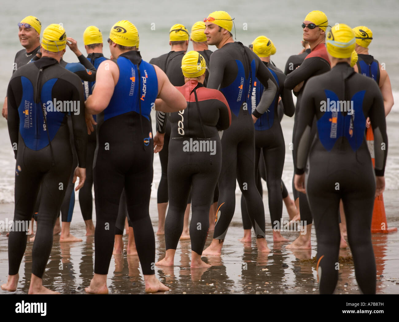 Swimmers Waiting For The Start Of The First North Shore Beach Series