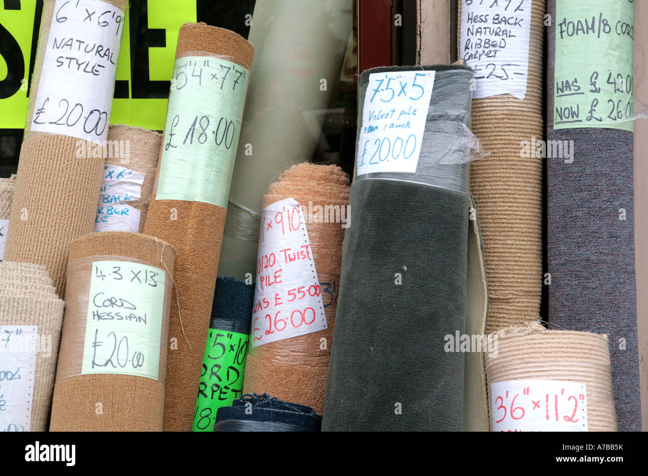 Cheap carpets for sale Stock Photo - Alamy