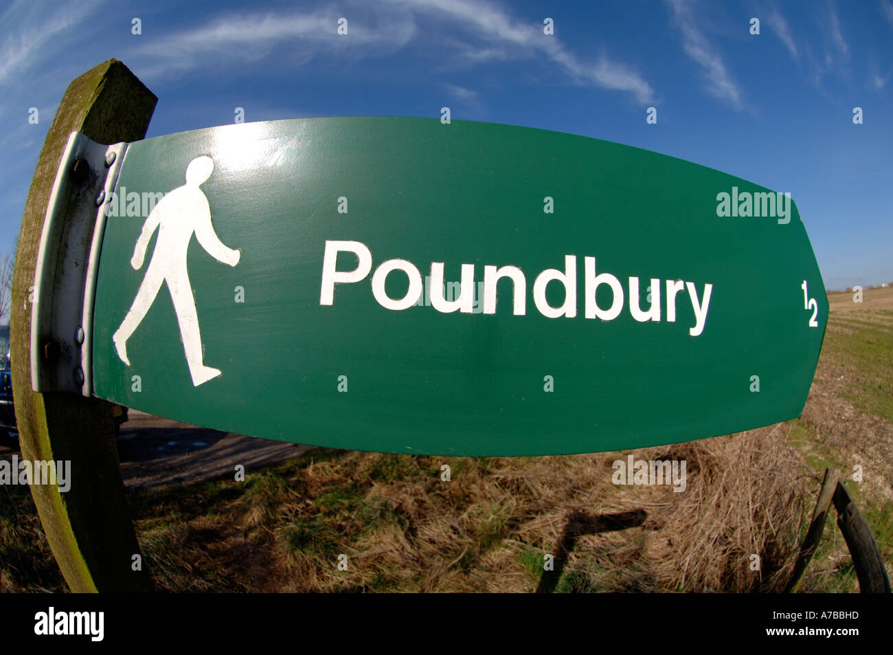 Poundbury sign, Dorset Britain UK Stock Photo - Alamy