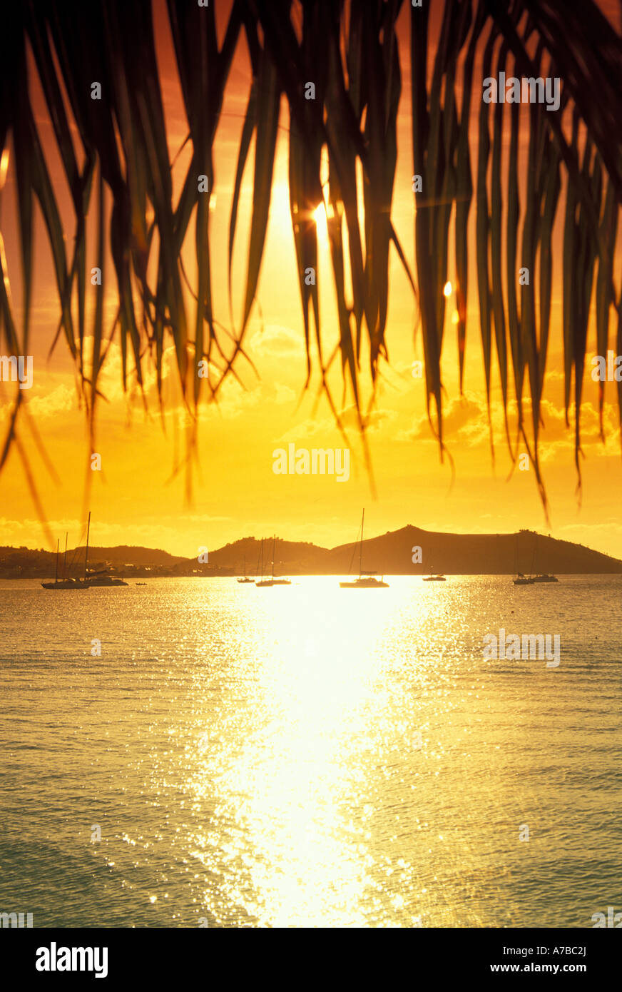 Golden idyllic sunset over ocean hi-res stock photography and images ...